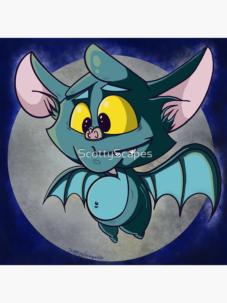 "Scaredy Bat" Sticker by ScottyScapes | Redbubble