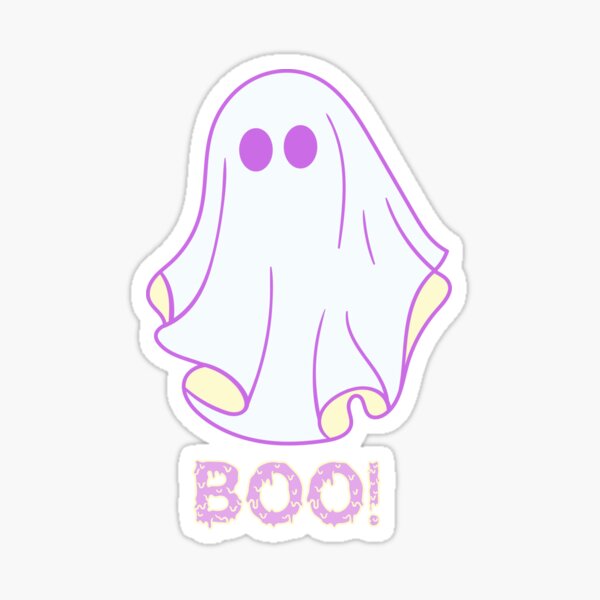 "Cute Pink Ghost" Sticker for Sale by Mayziel | Redbubble