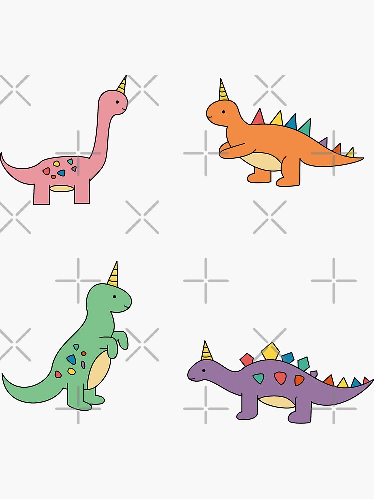 "Pack dinocorn parade" Sticker for Sale by galax-C | Redbubble