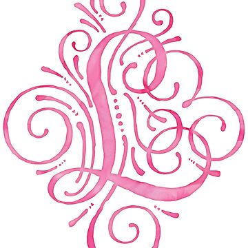 "Monogram Watercolor Calligraphy Letter L" Art Print for Sale by ...