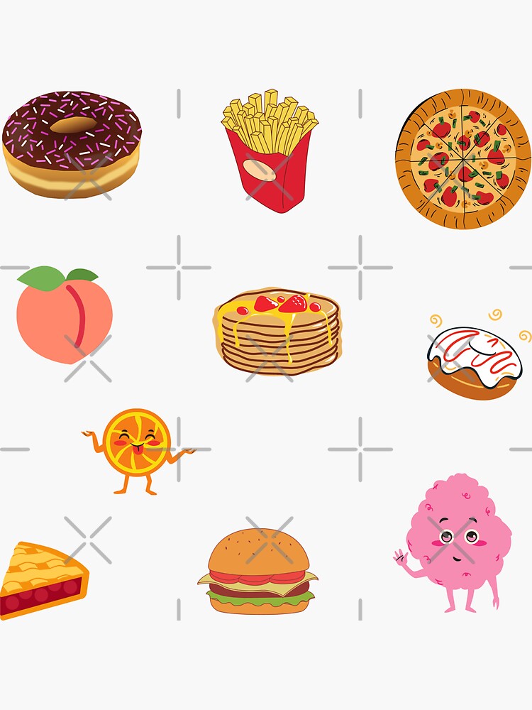 "Cute Food Sticker Pack" Sticker for Sale by AishwaryaMathur | Redbubble