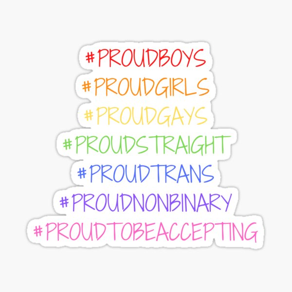 "Pride Take Over Proud Boys" Sticker for Sale by GloomyGladys | Redbubble