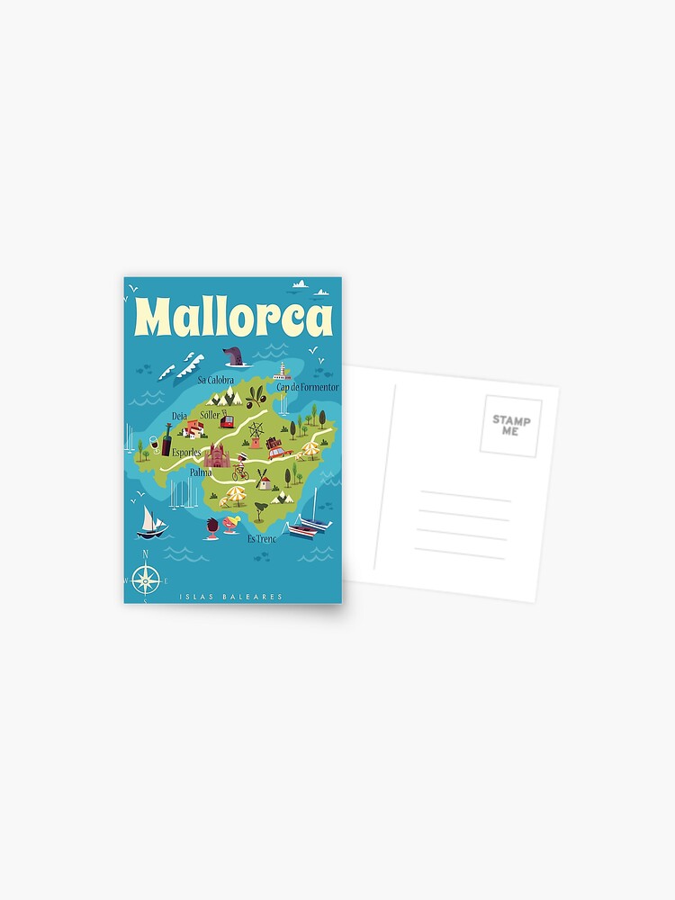 "Mallorca poster" Postcard for Sale by Gary Godel | Redbubble