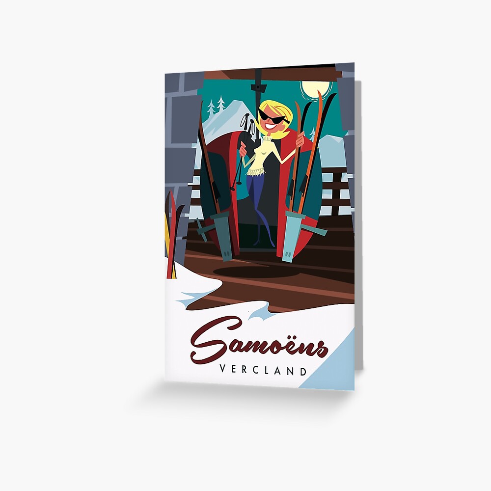 "Samoens poster" Greeting Card for Sale by GAGodel | Redbubble