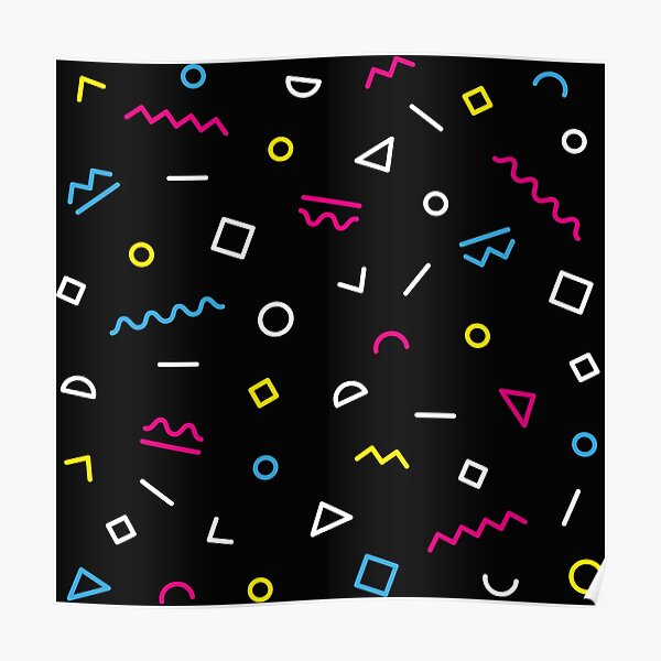 "funky 80's eighties Memphis pattern design" Poster for Sale by ...