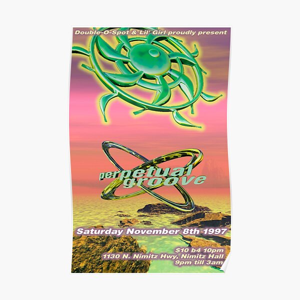 "Y2K GROOVY RAVE FLYER" Poster by Glossypop | Redbubble
