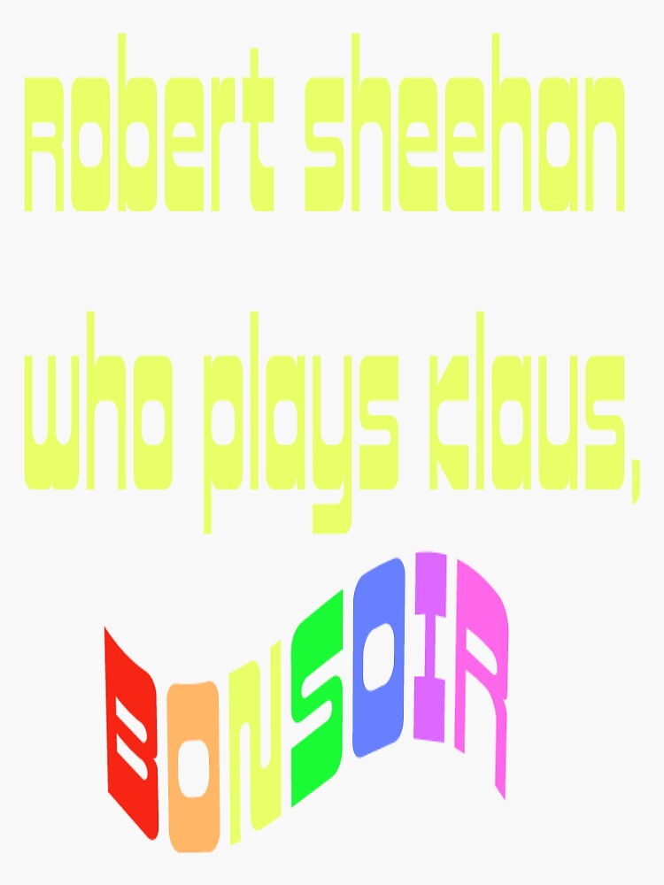 "Robert Sheehan Bonsoir" Sticker for Sale by Regan-McrWay | Redbubble