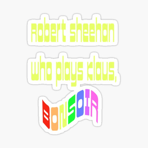 "Robert Sheehan Bonsoir" Sticker for Sale by Regan-McrWay | Redbubble