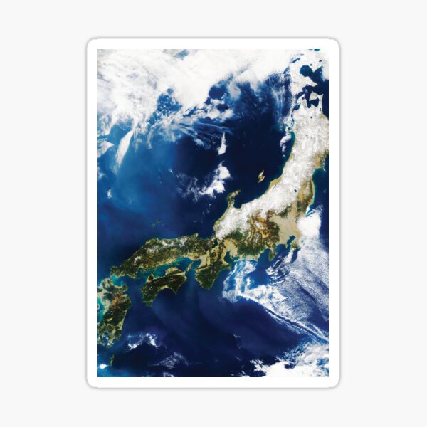 "Aerial Satellite View of Japan from Above" Sticker for Sale by ...