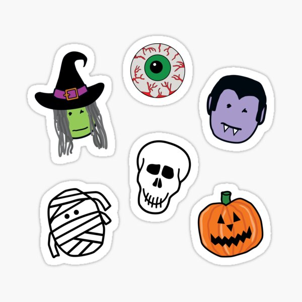 "Halloween Sticker Set" Sticker for Sale by DanandDee | Redbubble