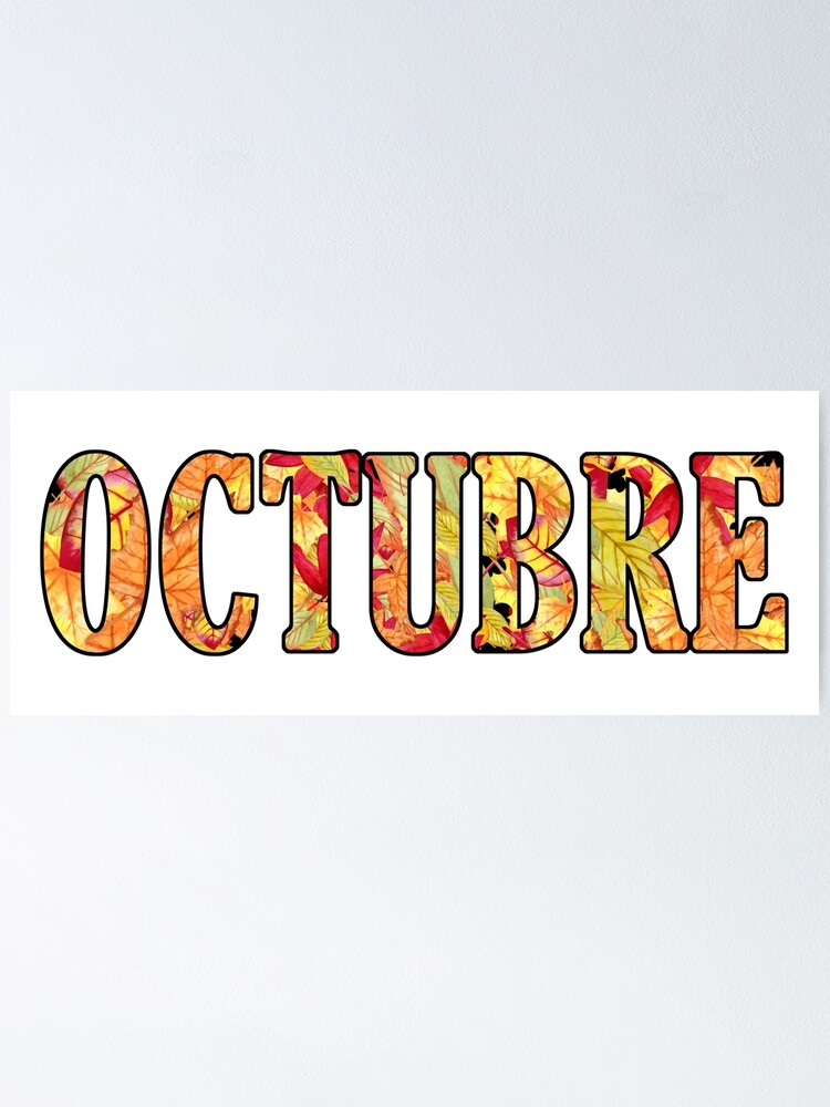 Octubre Spanish Word Art A Poem Translated From English To Spanish, Or