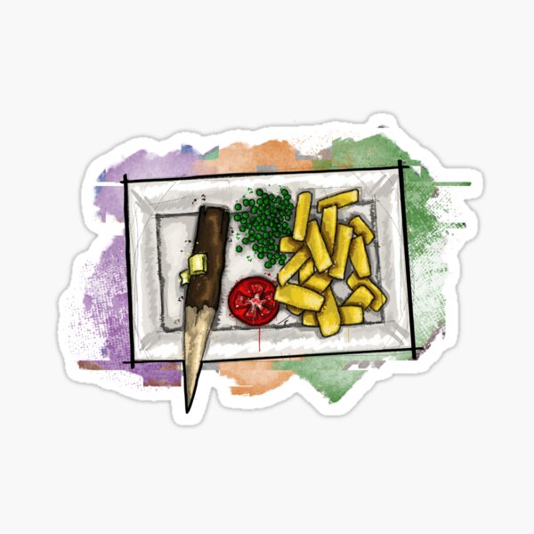 "stake and chips " Sticker for Sale by toeieartist14 | Redbubble