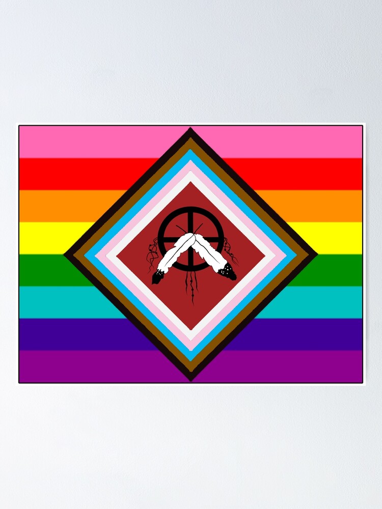 "Two Spirit LGBTQ2A+ Pride Flag" Poster for Sale by foxandtigersden ...