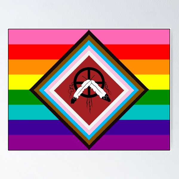 "Two Spirit LGBTQ2A+ Pride Flag" Poster for Sale by foxandtigersden ...