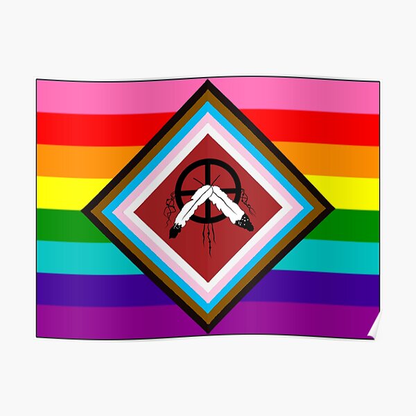 "Two Spirit LGBTQ2A+ Pride Flag" Poster for Sale by foxandtigersden ...
