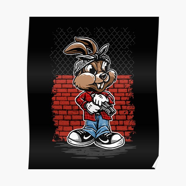 "Gangster Rabbit (version 2)" Poster for Sale by kalud-zoldyck | Redbubble