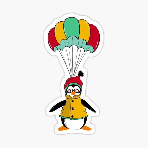 Pegatina «Hugsy - pingüino volador de dibujos animados» de laveex ...