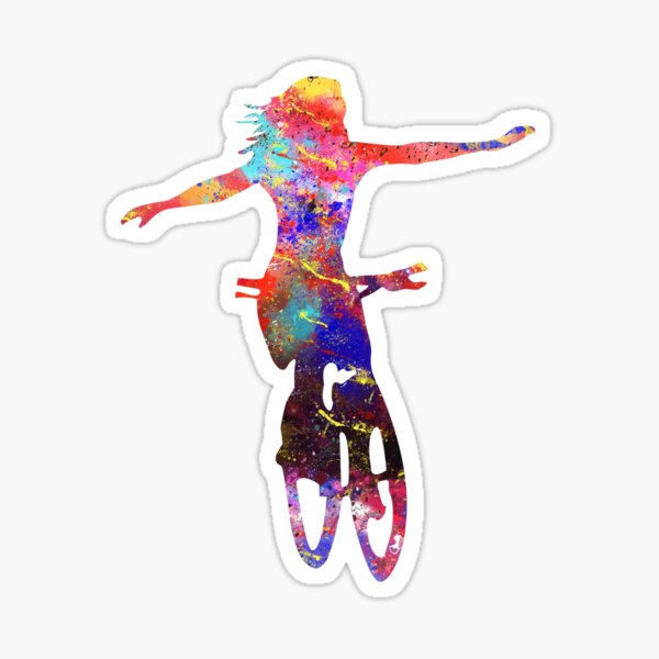 "Woman Cycler Quote Art Design Inspirational Moti" Sticker by ...
