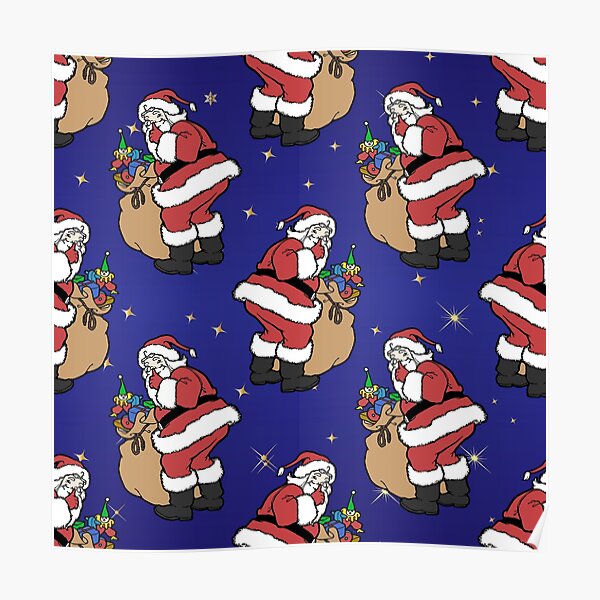 "Hush Santa" Poster by OneEyedSmile | Redbubble