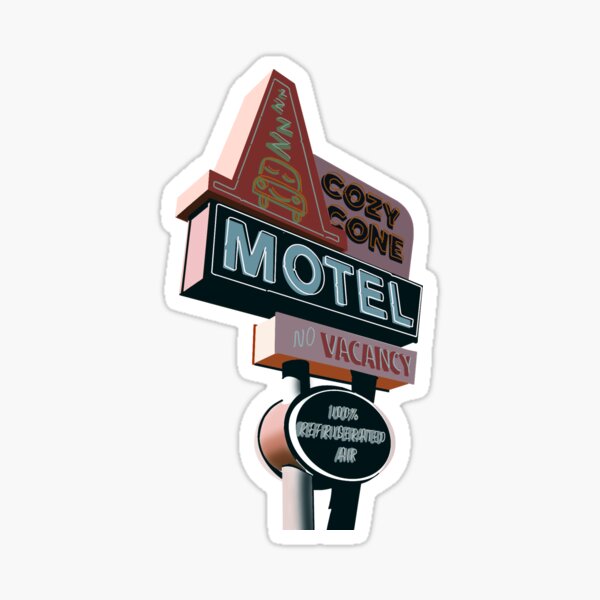"Cozy Cone Motel Sign" Sticker for Sale by designsbybrynne | Redbubble