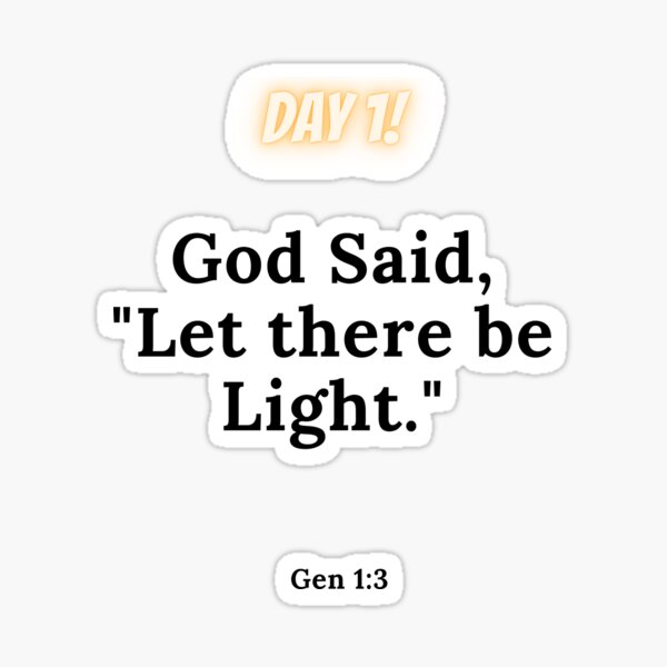 "Day 1 Creation" Sticker by fredtombo | Redbubble