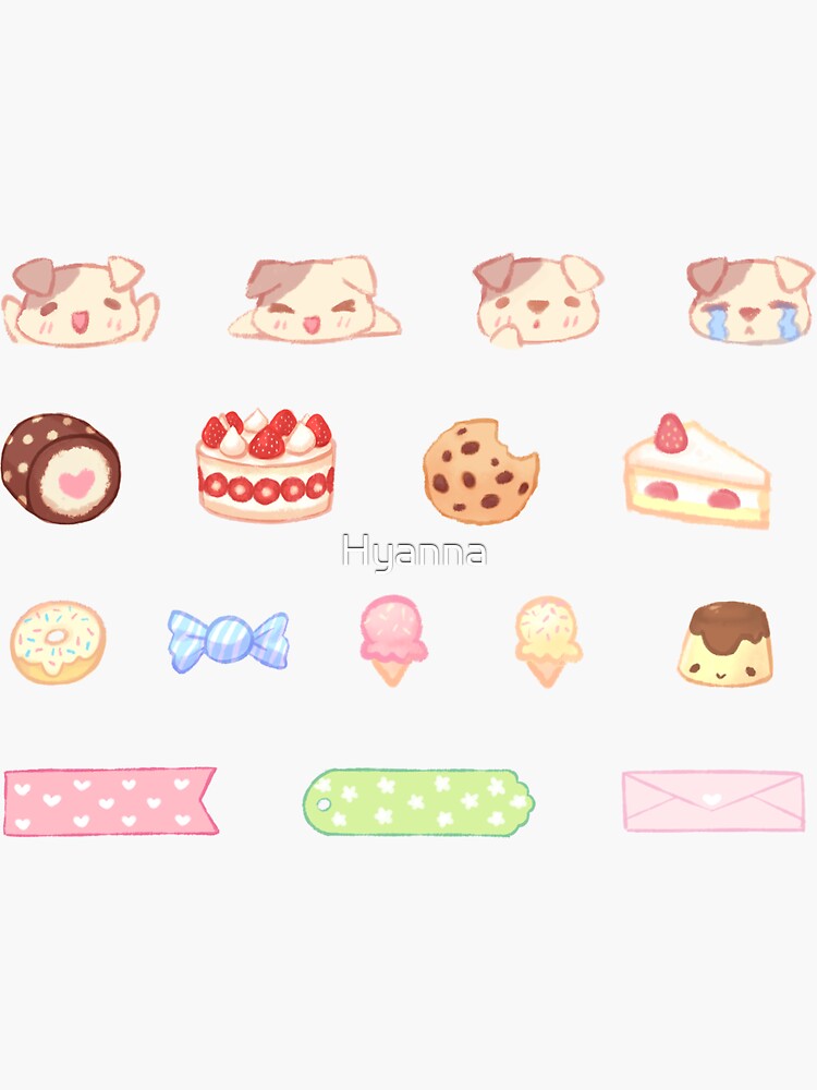 "Pastel Set 4 - Choco dog" Sticker for Sale by Hyanna | Redbubble