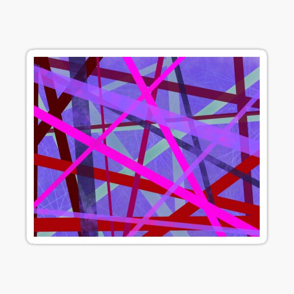 "Shades of Purple Lines Abstract Digital Art Design" Sticker by ...