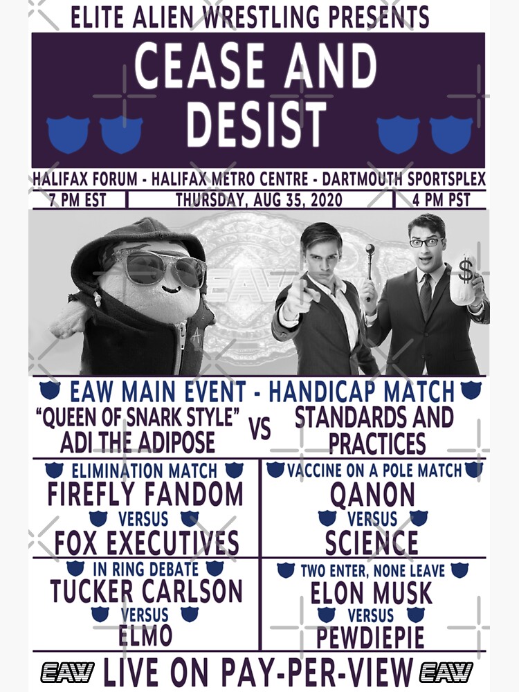 "Elite Alien Wrestling PPV Poster" Sticker for Sale by AditheAdipose ...