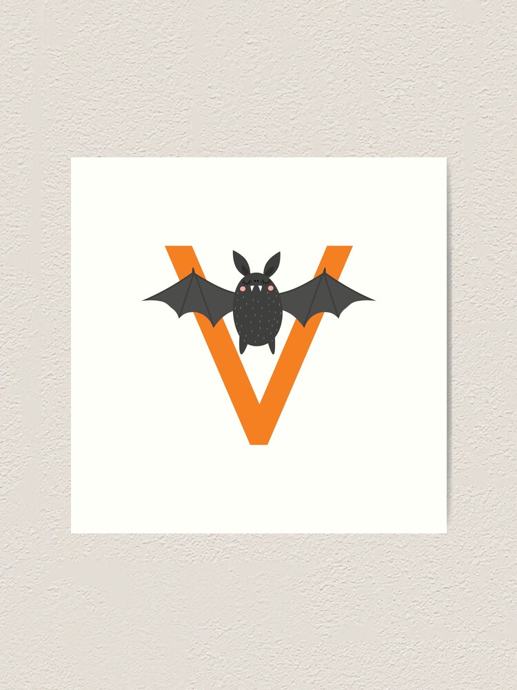 "Vampire Bat Letter V | Kids Alphabet" Art Print for Sale by ...