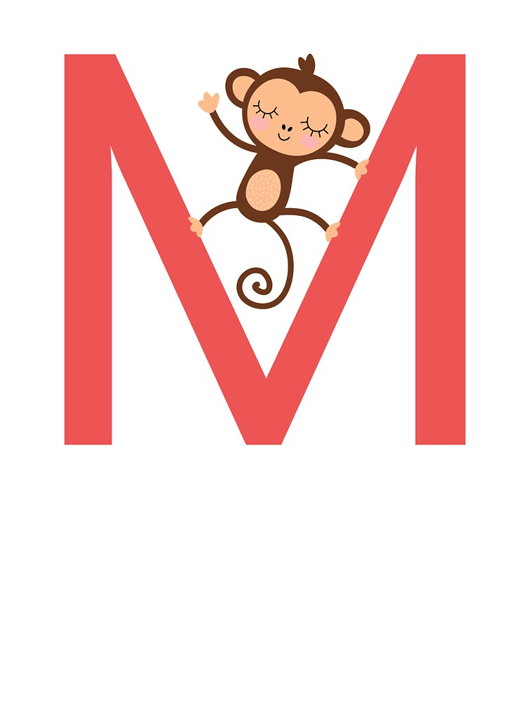 "Monkey Letter M | Kids Alphabet" Kids T-Shirt for Sale by ...