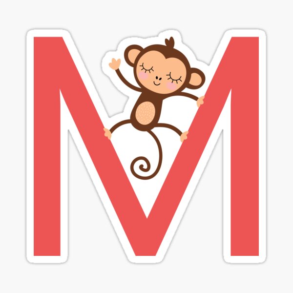 "Monkey Letter M | Kids Alphabet" Sticker for Sale by SerendipityNow ...