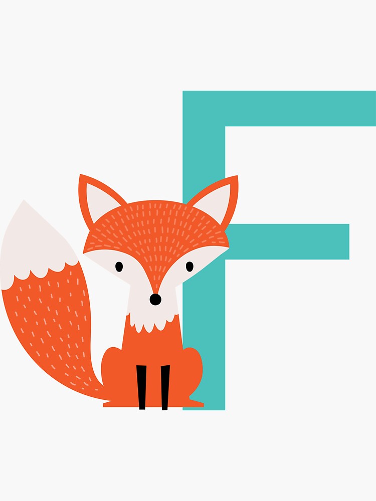 Pegatina «Fox Letra F | Alfabeto para niños» de SerendipityNow | Redbubble