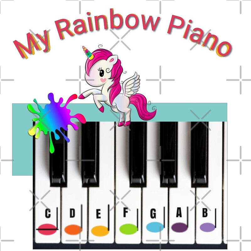 "My Rainbow Piano Notes Music Alphabet Unicorn" by PianoKidsTees ...