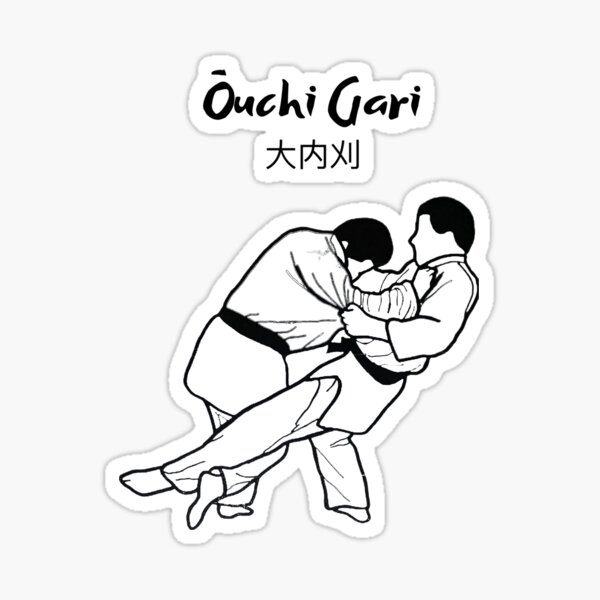 "Judo Throw Ouchi Gari White" Sticker for Sale by PositiveSensei ...