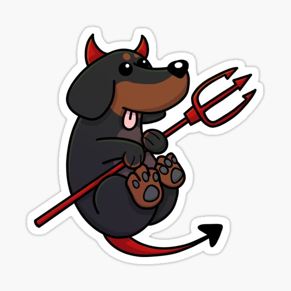 "Halloweiner - Devil" Sticker by TextarSketch | Redbubble