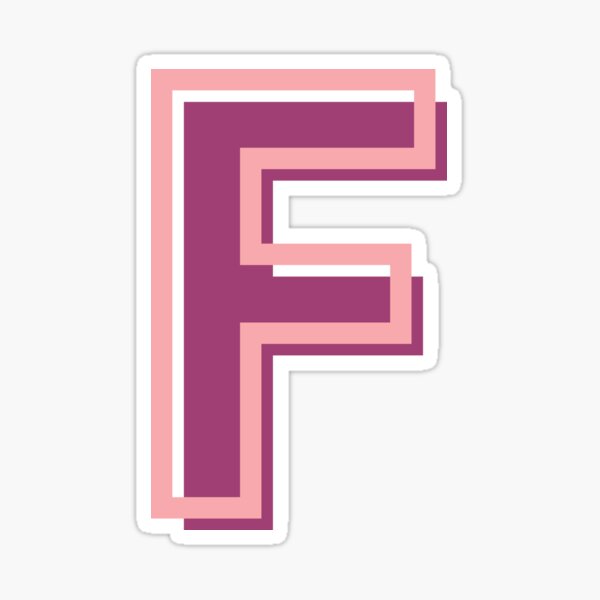 "pink and purple F letter" Sticker for Sale by charlyjovic | Redbubble