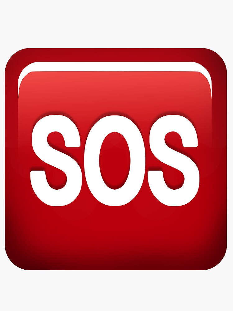 "SOS emoji" Sticker for Sale by egpjman | Redbubble