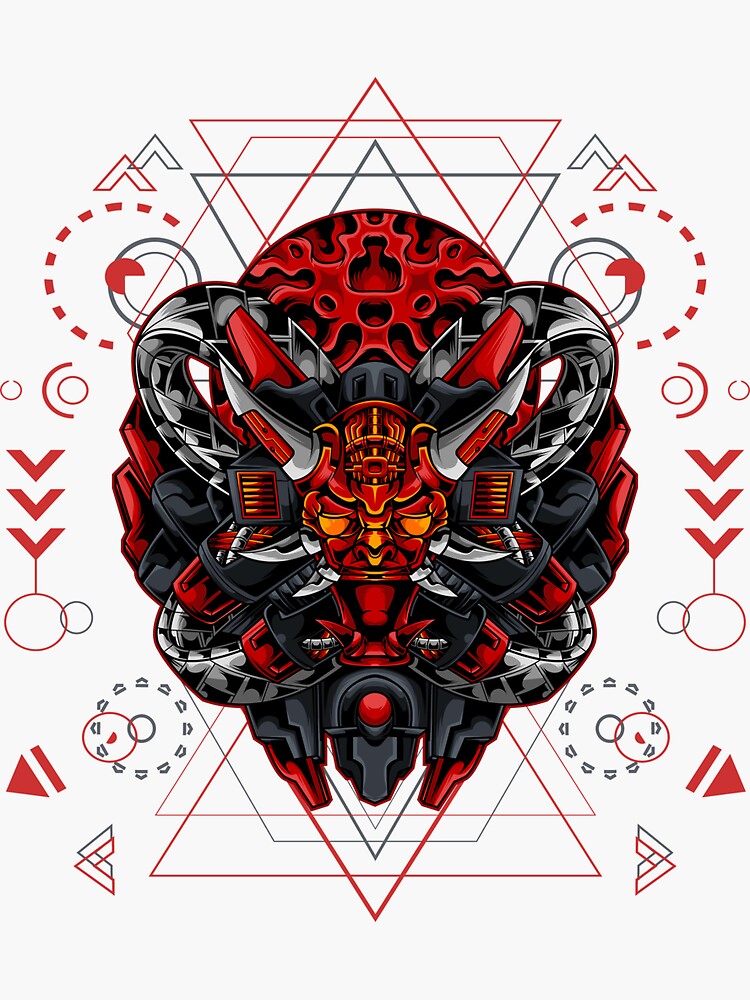 "VECTOR ONI MASK CYBORG " Sticker by mokhammad1 | Redbubble