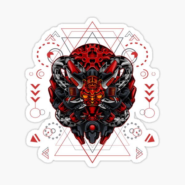 "VECTOR ONI MASK CYBORG " Sticker by mokhammad1 | Redbubble