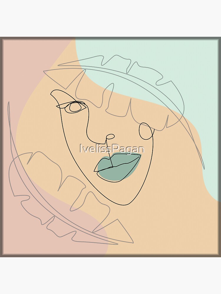 "Minimal abstract line art" Sticker for Sale by IvelissPagan | Redbubble