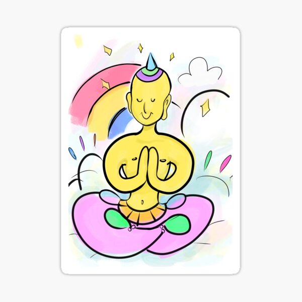 "Spiritual Happy Buddha Cartoon" Sticker for Sale by babypanda221 ...