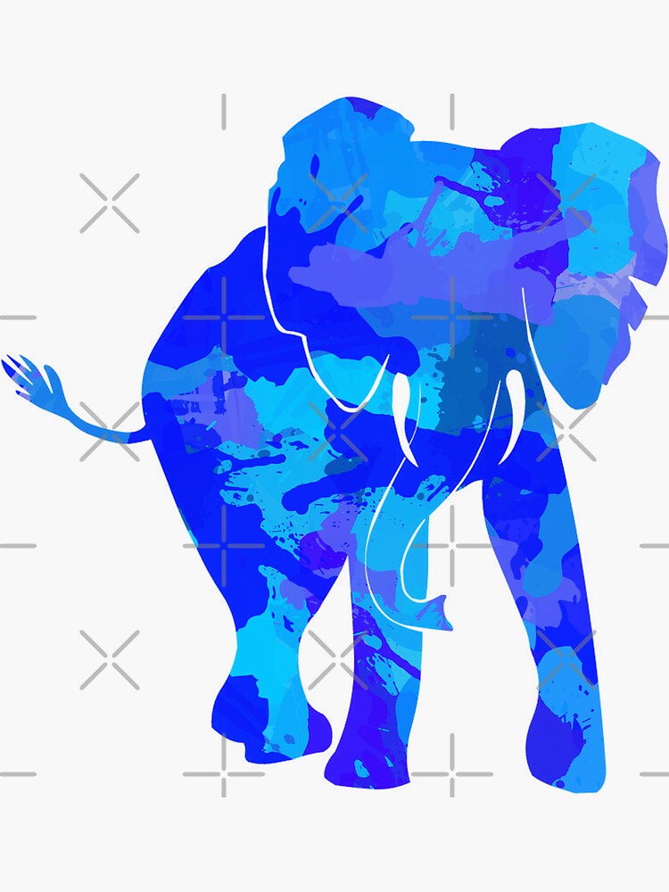 "Blue Elephant" Sticker for Sale by BlackForest3 | Redbubble