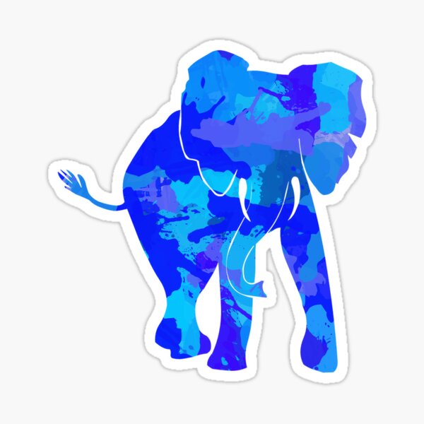"Blue Elephant" Sticker for Sale by BlackForest3 | Redbubble