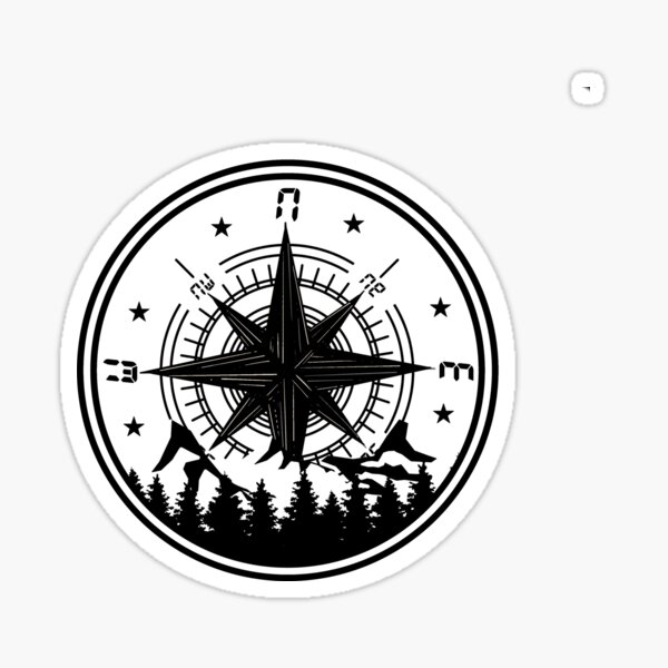 "Mountains And Trees Compass" Sticker for Sale by NiB-Tshirts | Redbubble