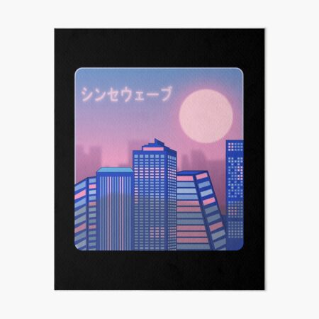 "Retrowave City Tokyo Japan Japanese Kanji Synth" Art Board Print by ...