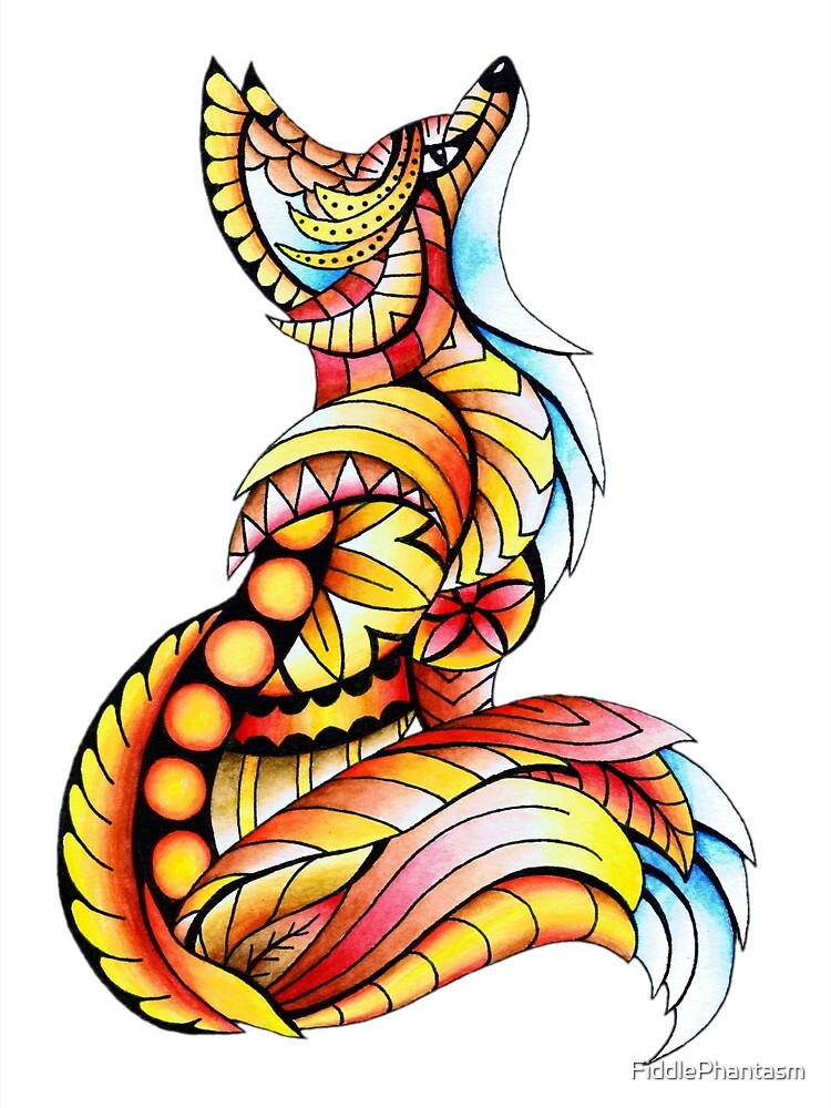 "Fox Zentangle" Art Print for Sale by FiddlePhantasm | Redbubble