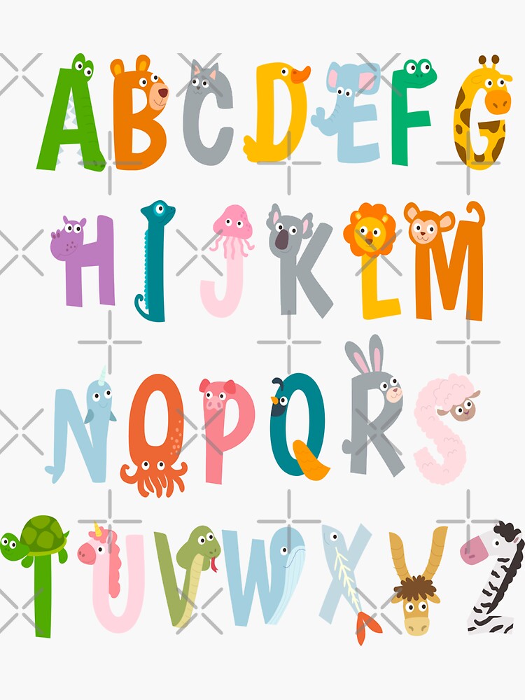 "ABC Cute Animals Alphabet For Children" Sticker by Eminuella | Redbubble