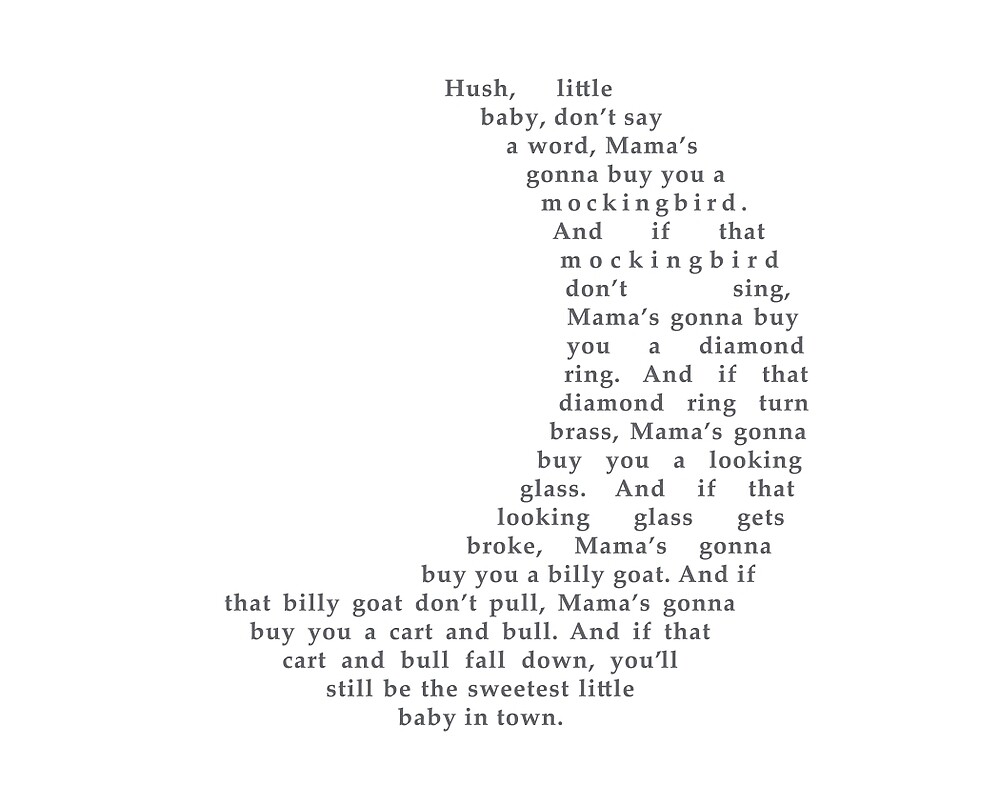 "Hush Little Baby Moon Text" by JennyJoDesign | Redbubble