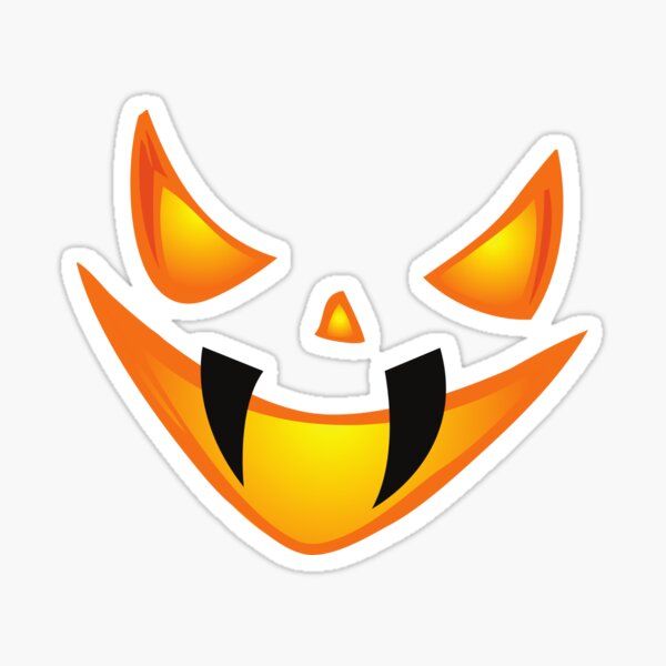 "Halloween devil face with mustache golden color" Sticker for Sale by ...