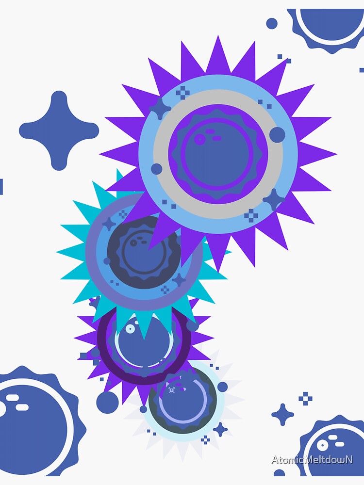 " Blue Psycadelic Solar Cog Wheel Arc" Sticker by AtomicMeltdowN ...